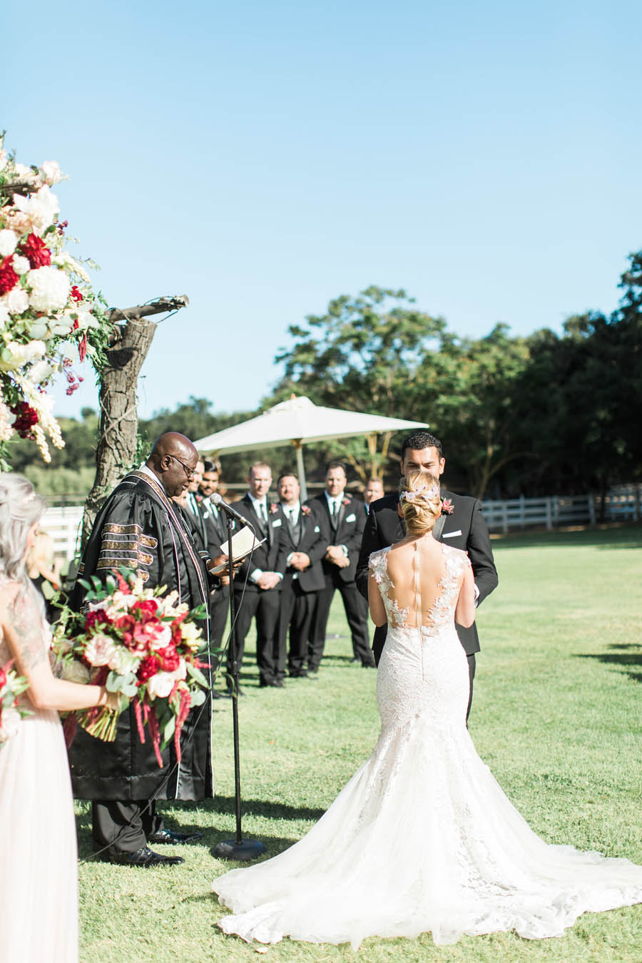 Chic Ranch Wedding in Malibu -Complete with Gorgeous Burgundy Florals