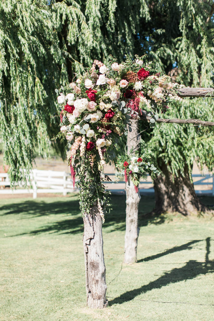 Chic Ranch Wedding in Malibu -Complete with Gorgeous Burgundy Florals
